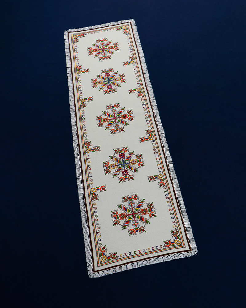 Bread Basket Cloth Cover With Armenian Embroidery - Oghak